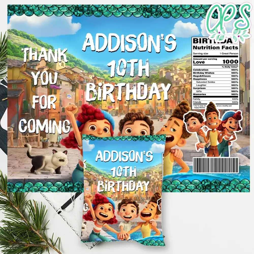 Disney Pixar Luca Chip Bag Digital File Printable DIY | CustomPartyShirts