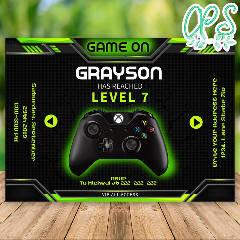 Editable Xbox Game On Birthday Invitations Instant Download ...