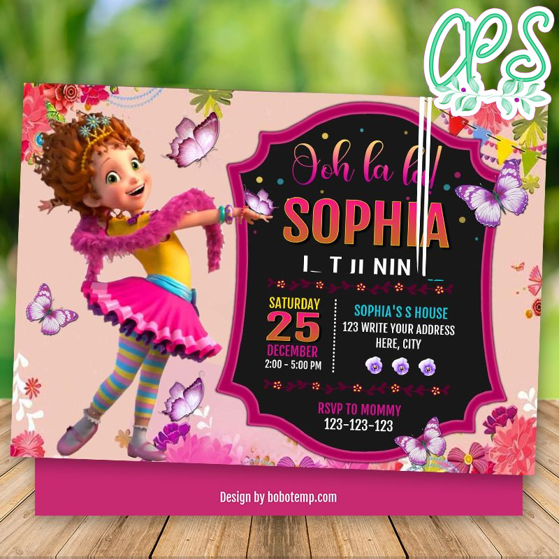 Editable Fancy Nancy Party Invitation Digital File | CustomPartyShirts