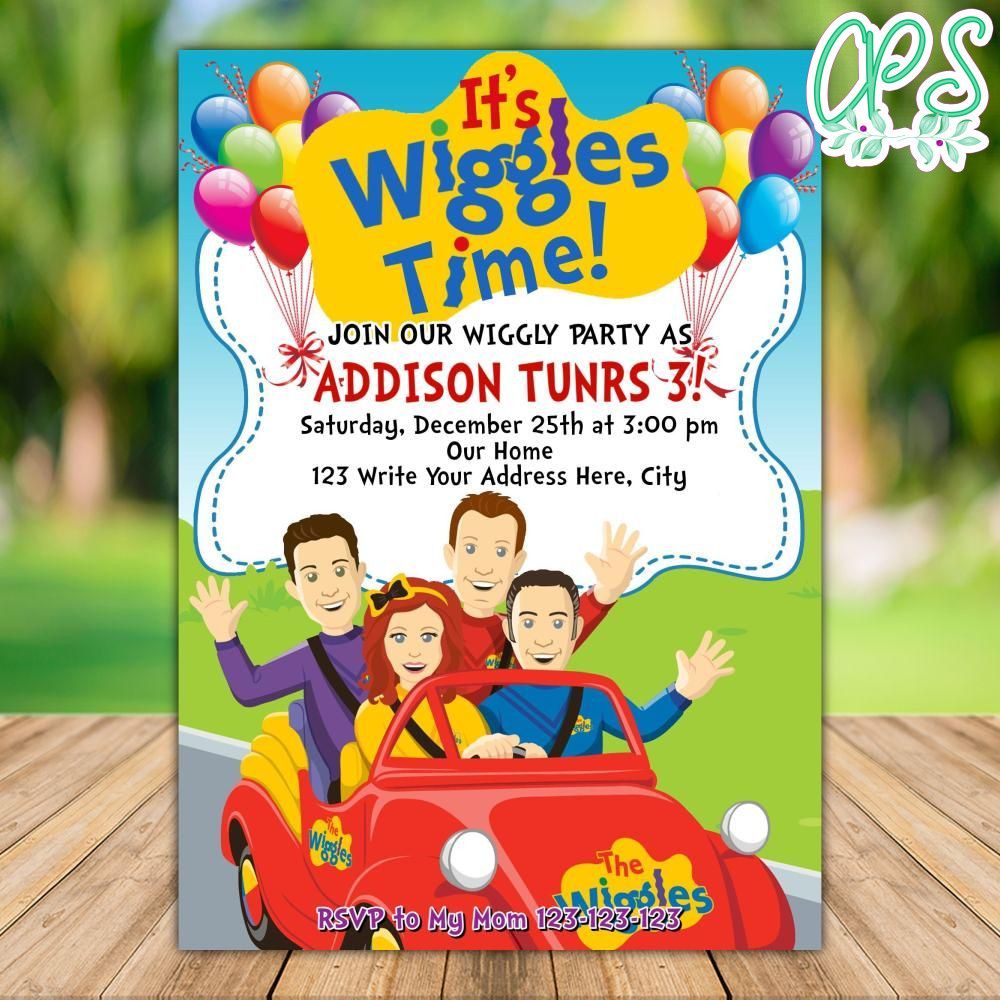 Printable Wiggles Birthday Invitation Instant Download | CustomPartyShirts