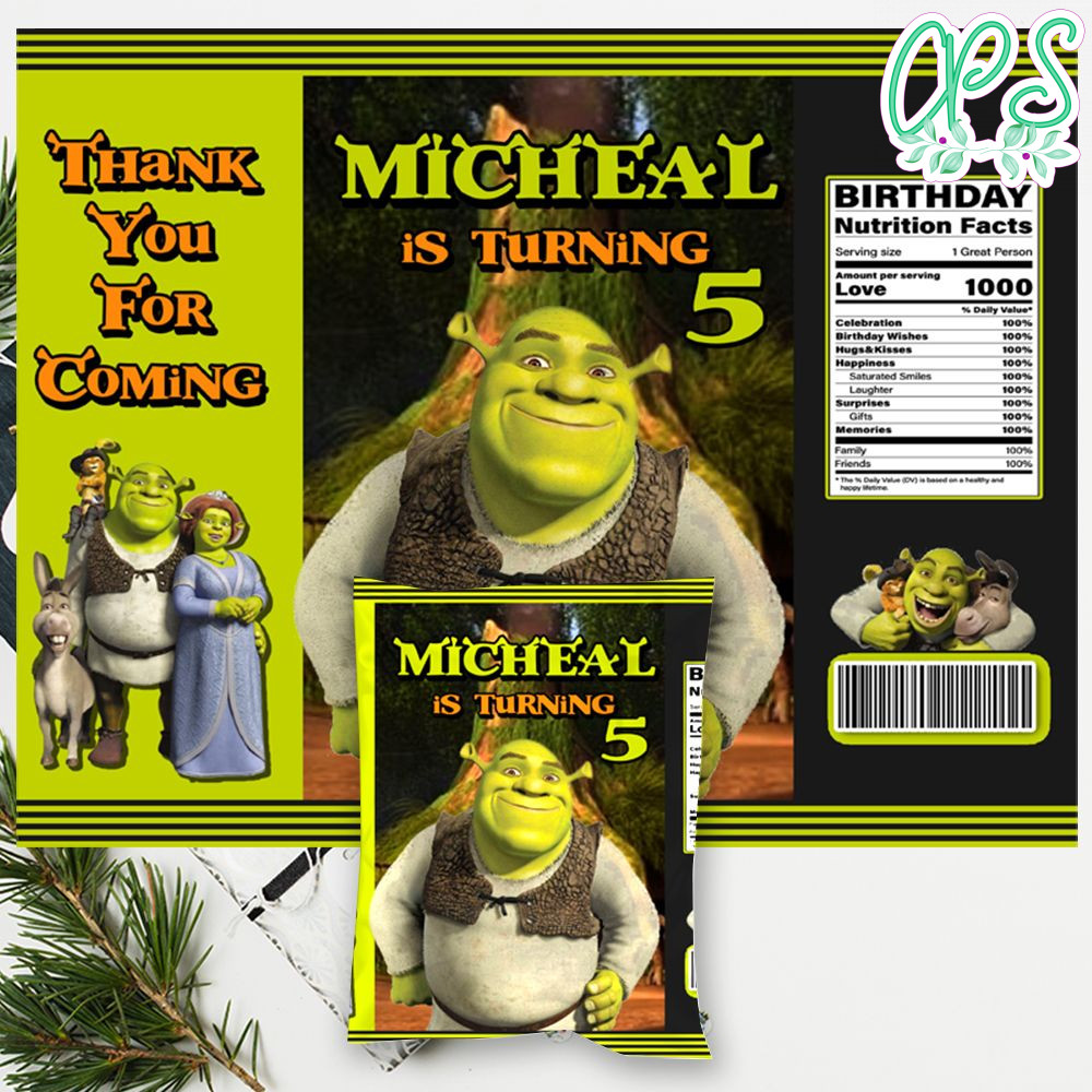 Shrek Chip Bag Digital File Printable DIY | CustomPartyShirts