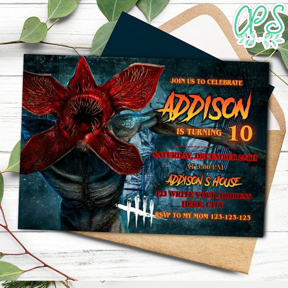 Dead by daylight demogorgon Invitation Template Instant Download ...