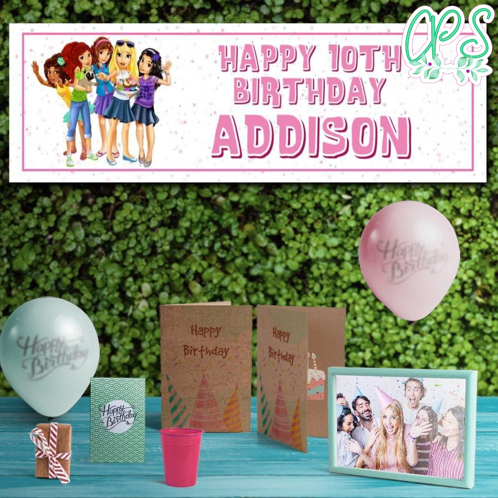 Lego Friends Happy Birthday Banner Printable DIY | CustomPartyShirts