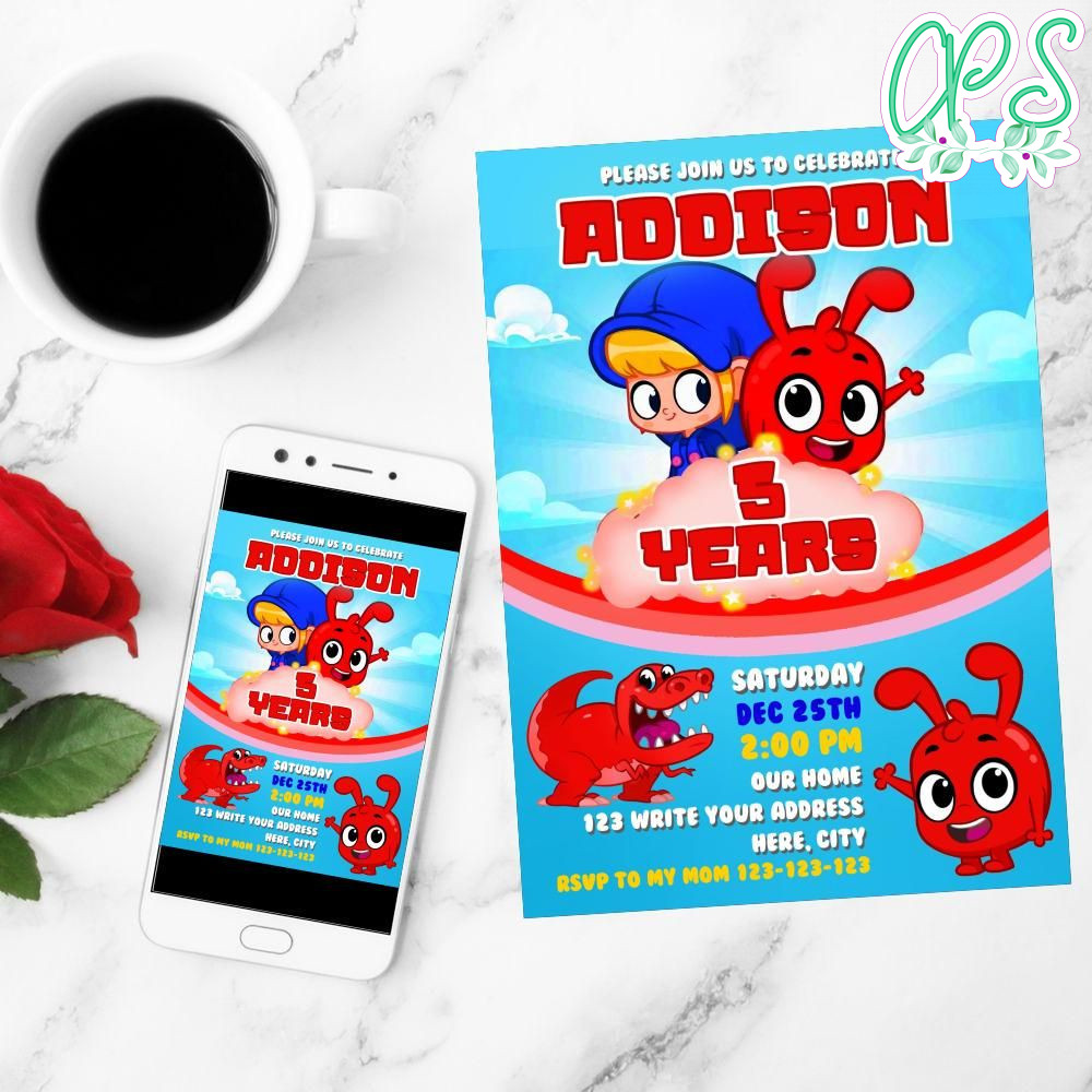 Morphle Invitation Customizable Template DIY | CustomPartyShirts