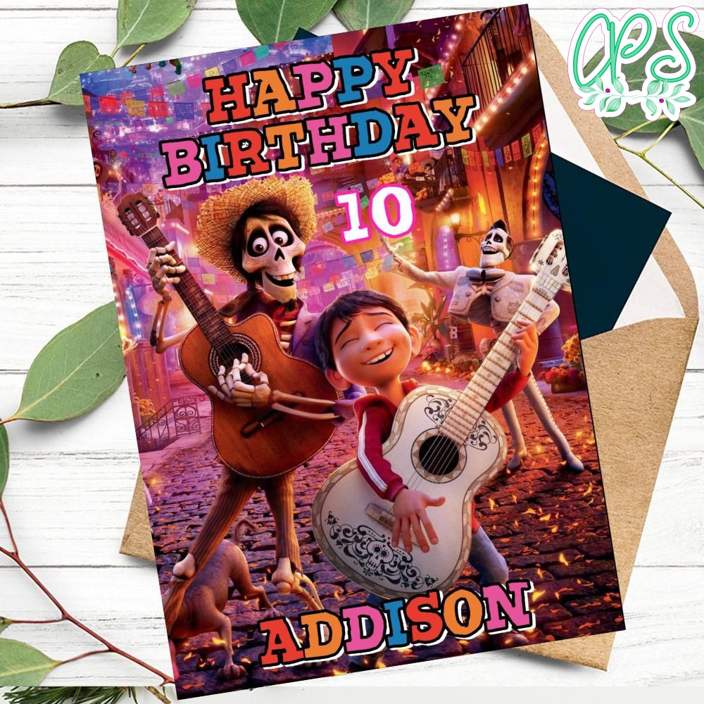 Disney Coco Birthday Card for your Kids to Print at Home DIY ...