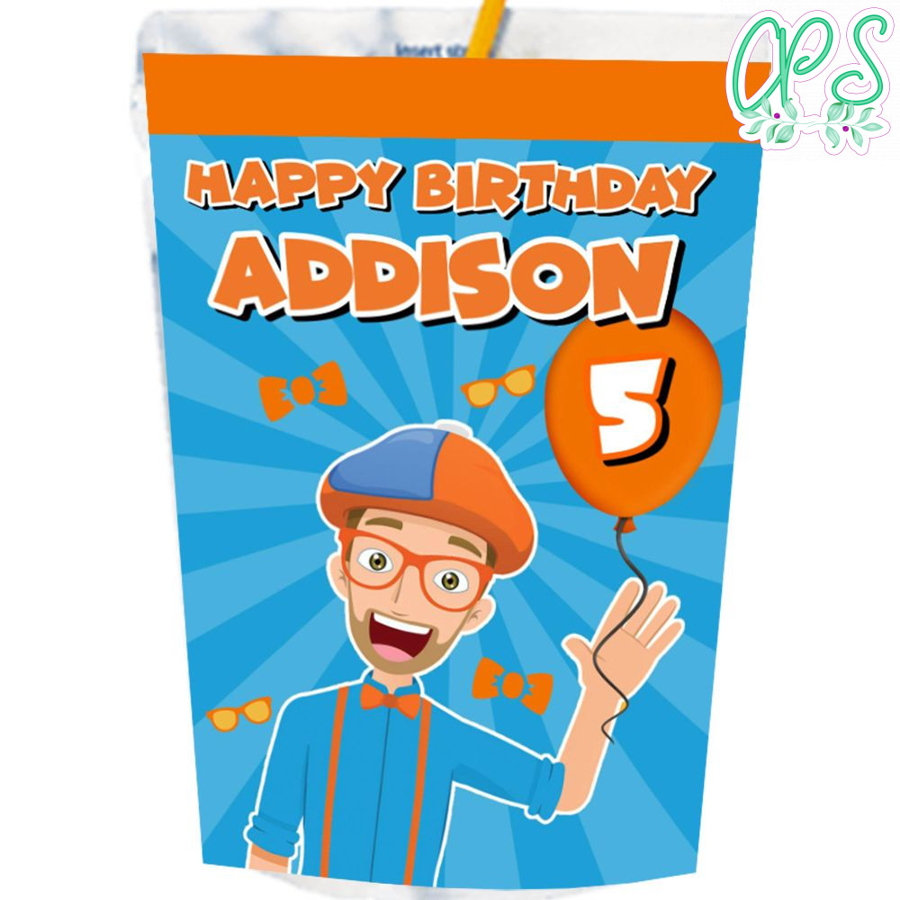 Blippi Capri Sun Labels Digital File Printable | CustomPartyShirts