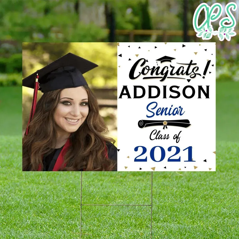 Senior Graduation Class of 2020 Custom Photo Yard Sign | CustomPartyShirts