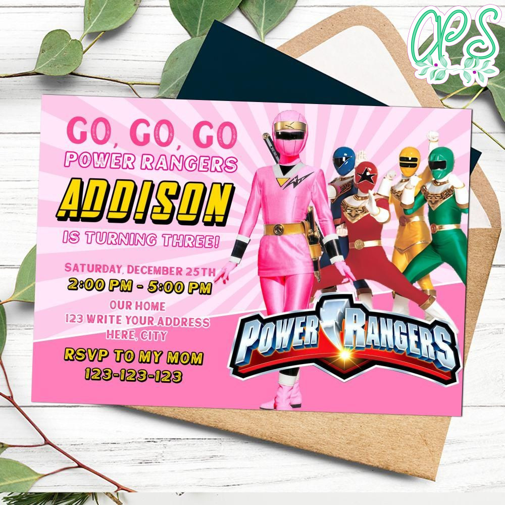 Power Ranger Girl Invitation Template to Print at Home DIY ...