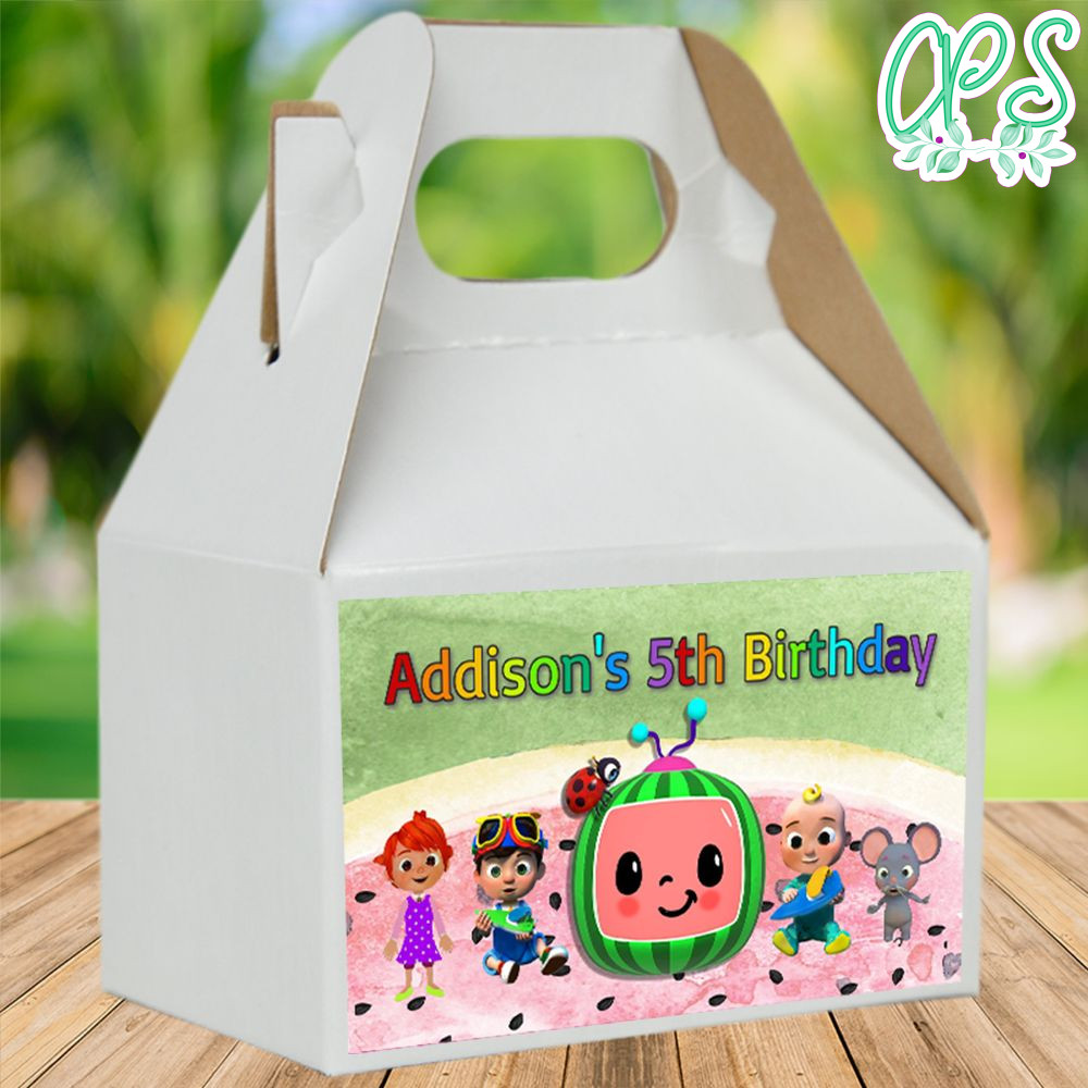 Cocomelon Gable Boxes Label Template to Print at Home | CustomPartyShirts