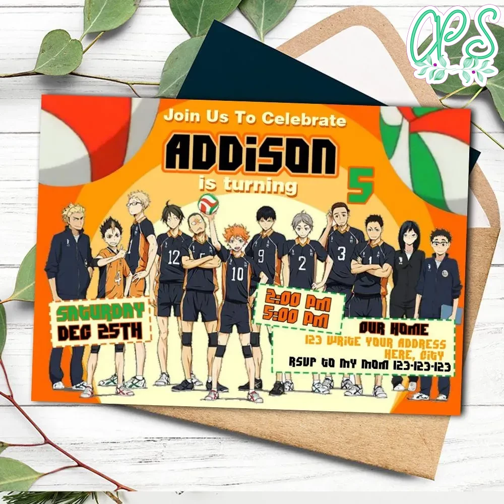 Haikyuu Invitation Template to Print at Home | CustomPartyShirts