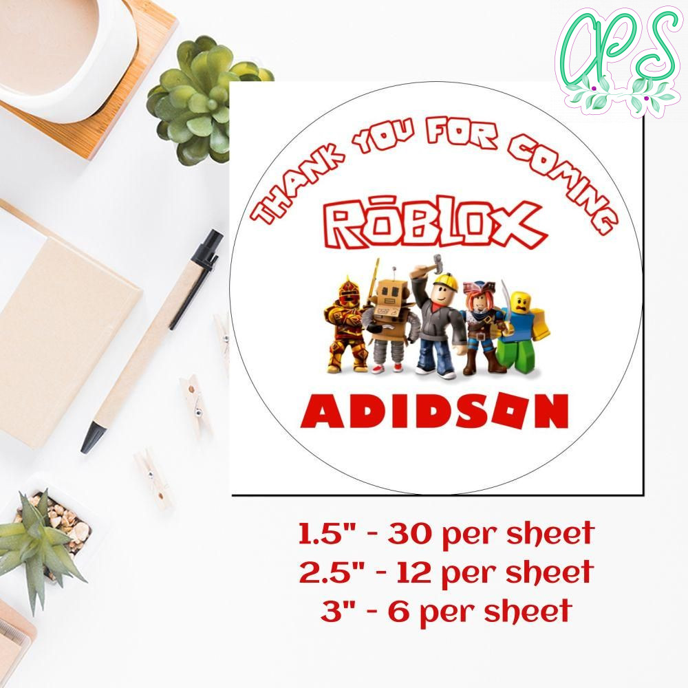 Customized Roblox Printed Happy Birthday Sticker Sheets | CustomPartyShirts