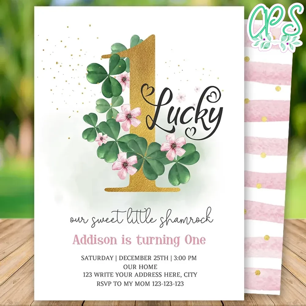 Editable Lucky One Birthday Invitation Instant Download | Partyinvitedesign