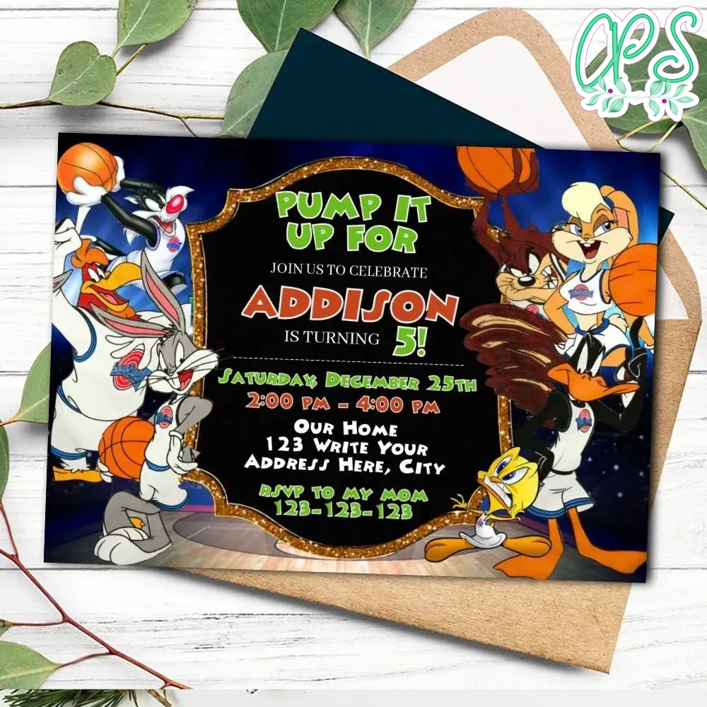 Space jam 2 Birthday Party Invitation Template to Print at Home ...