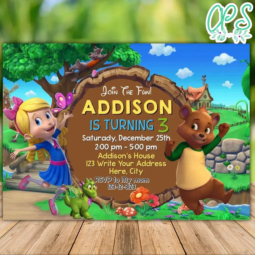 Printable Goldie and Bear Birthday Flyer Instant Download ...