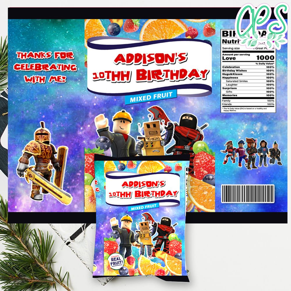 Roblox Birthday Fruit Snack Bag Digital File Printable DIY ...