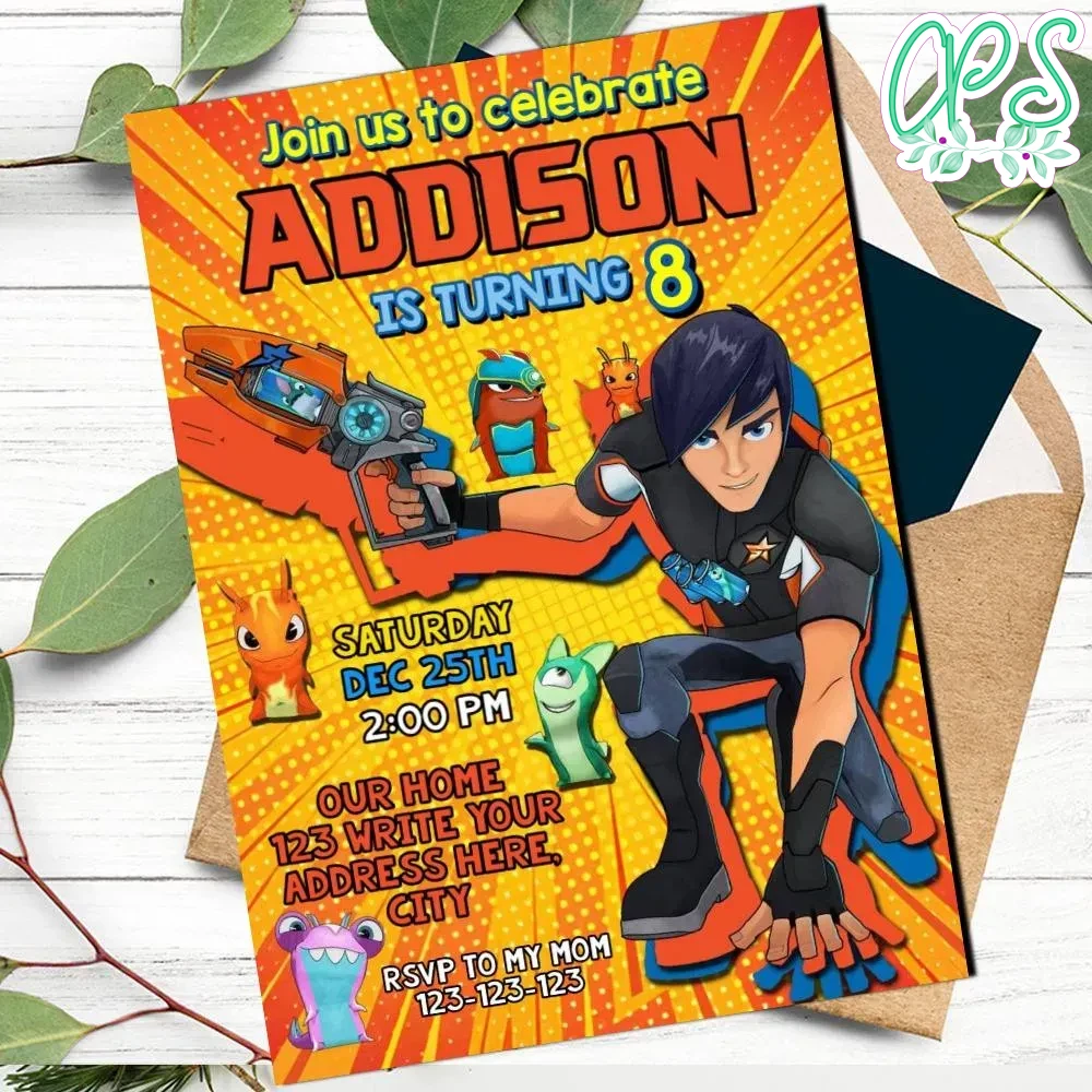 Slugterra Birthday Flyer Template Instant Download | CustomPartyShirts