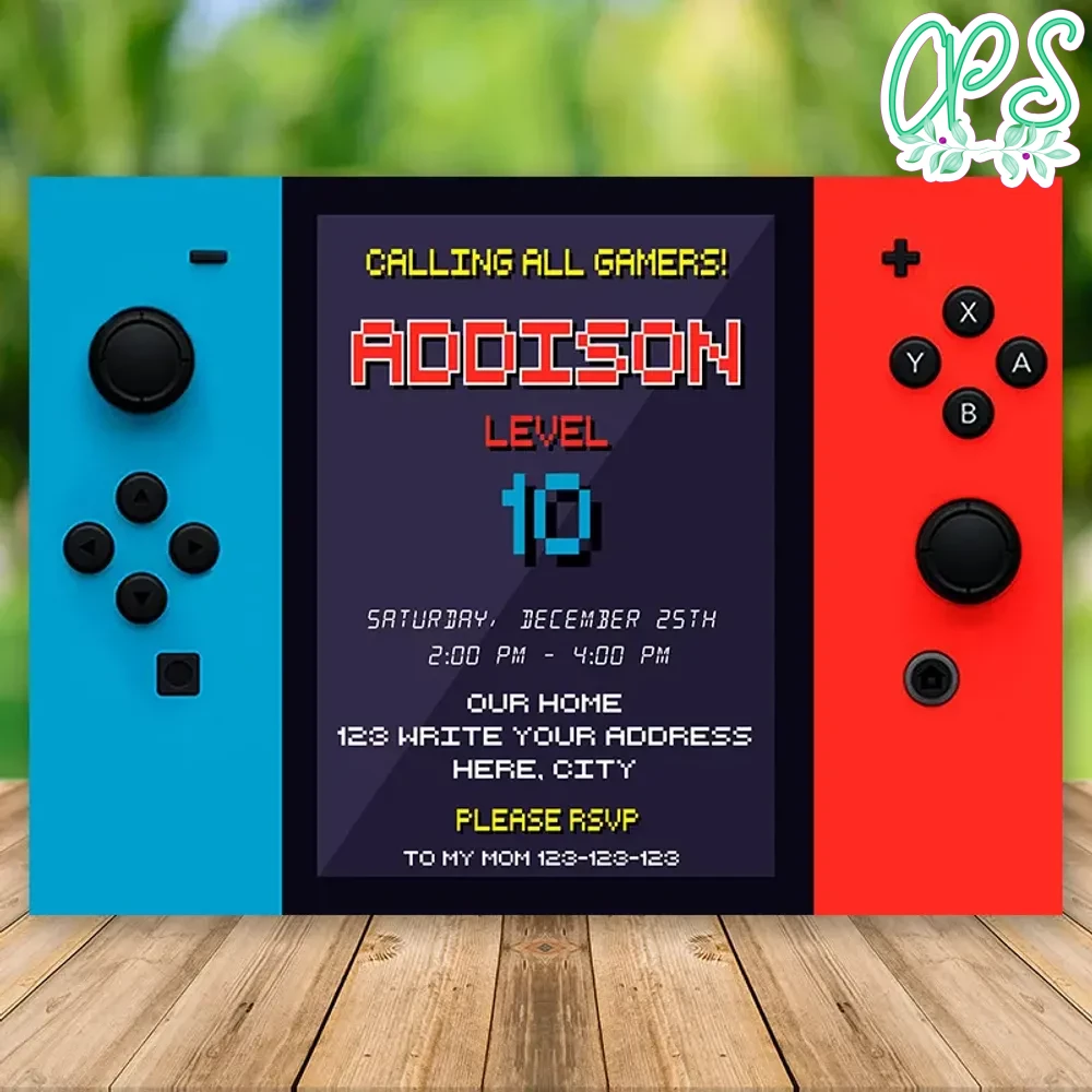 Editable Nintendo Switch Party Invitation Instant Download ...