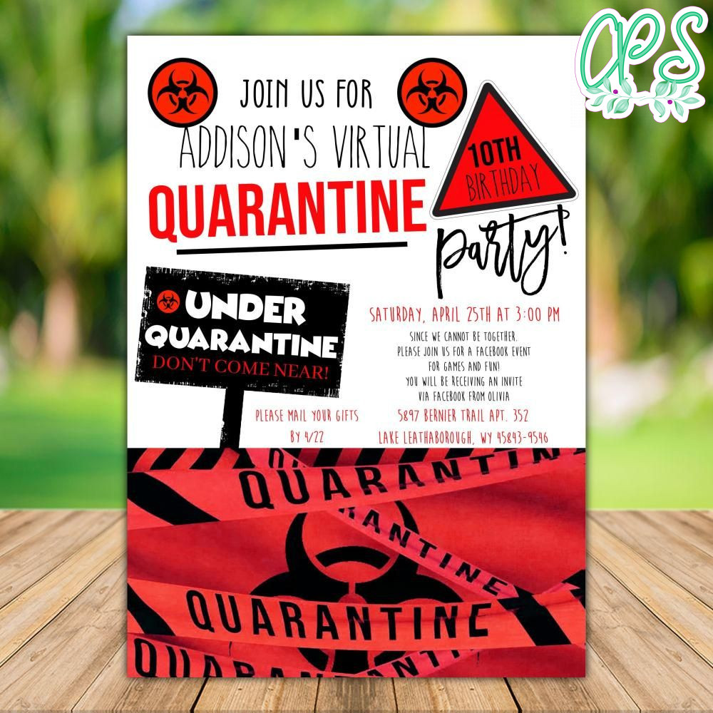 Printable Virtual Quarantine Birthday Invitation for Boy DIY ...