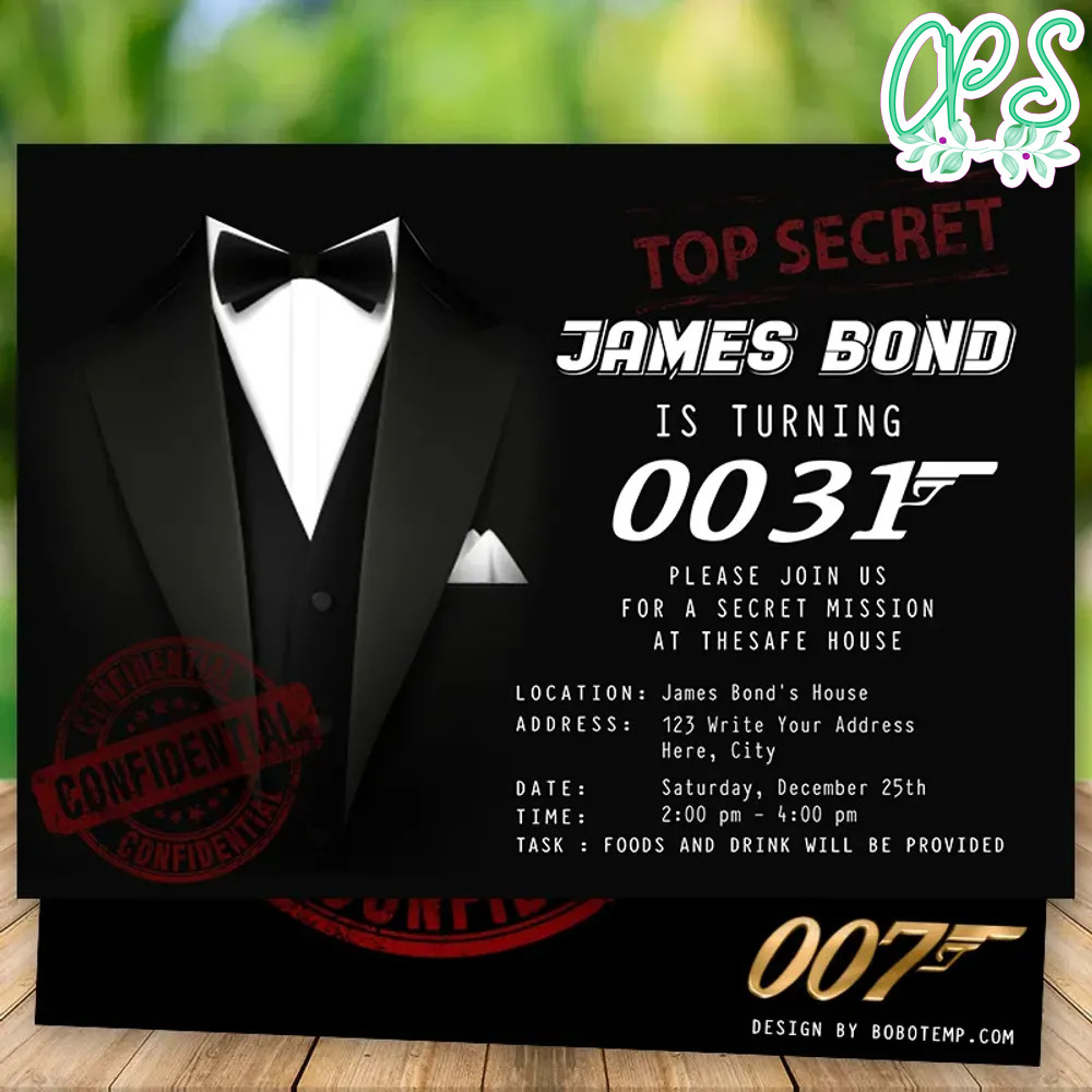 Printable James Bond Surprise 31st Birthday Flyer for Man ...