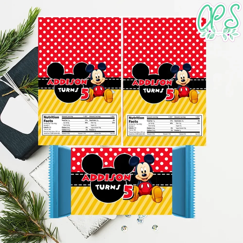 Mickey Mouse hershey Candy Bar Wrapper Label Digital File ...