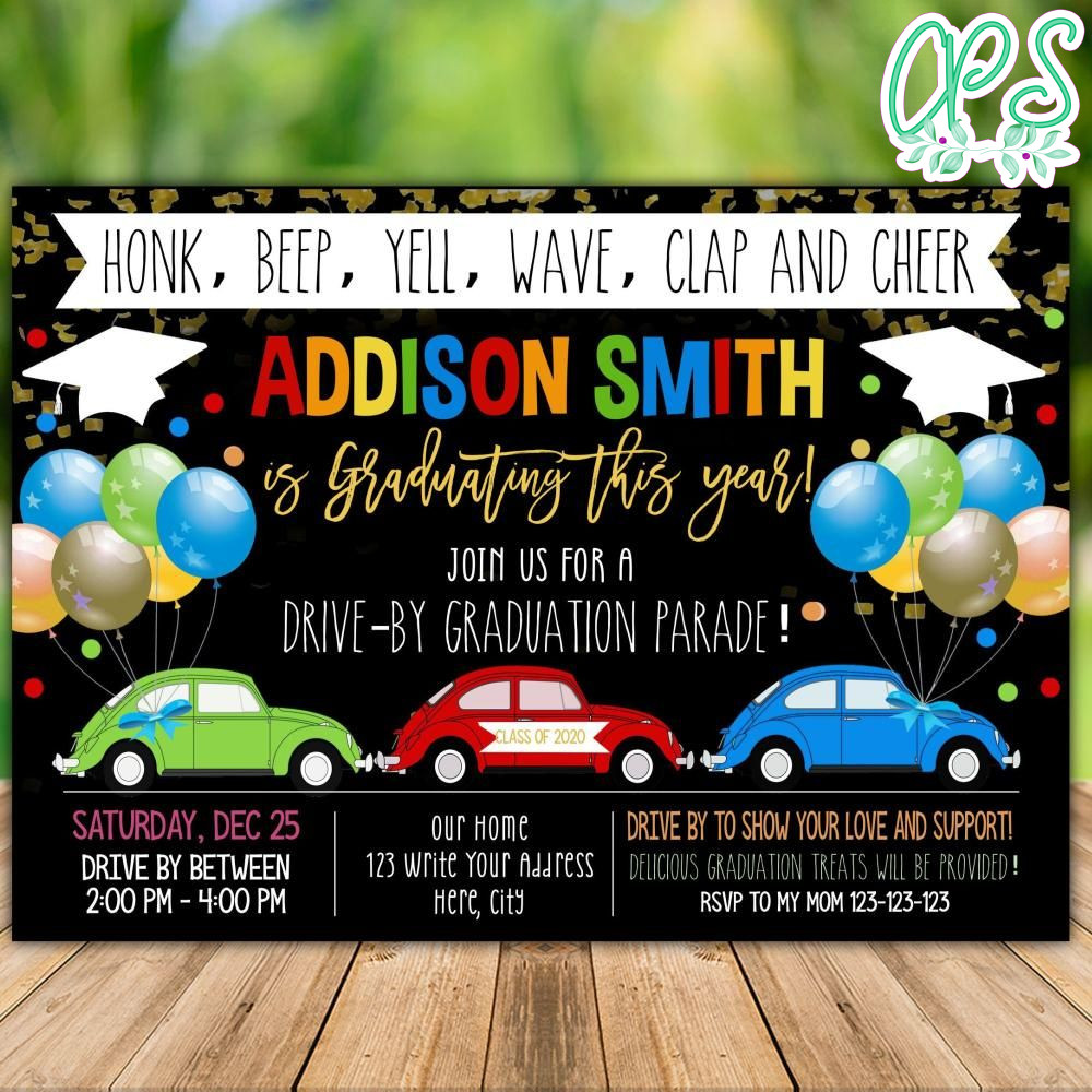 Printable Drive By Graduation Parade Chalkboard Template DIY ...