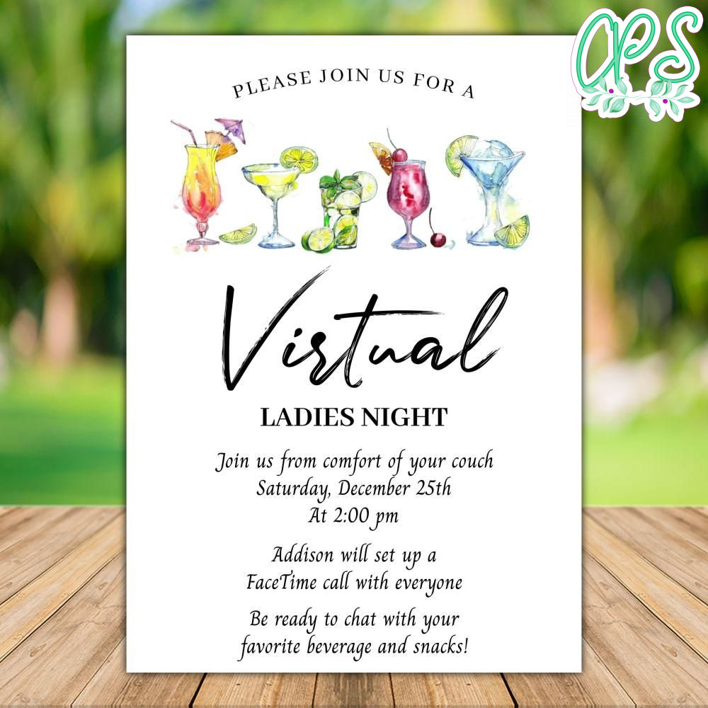 Printable Virtual Ladies Night Invite Template Instant Download ...