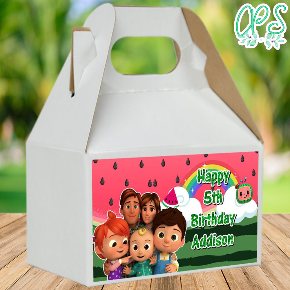 Cocomelon Birthday Gable Boxes Label Template to Print at Home ...