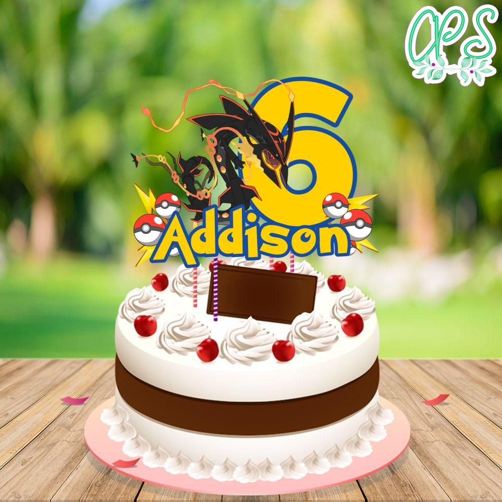 Rayquaza Pokemon Birthday Cake Topper Template Printable DIY ...
