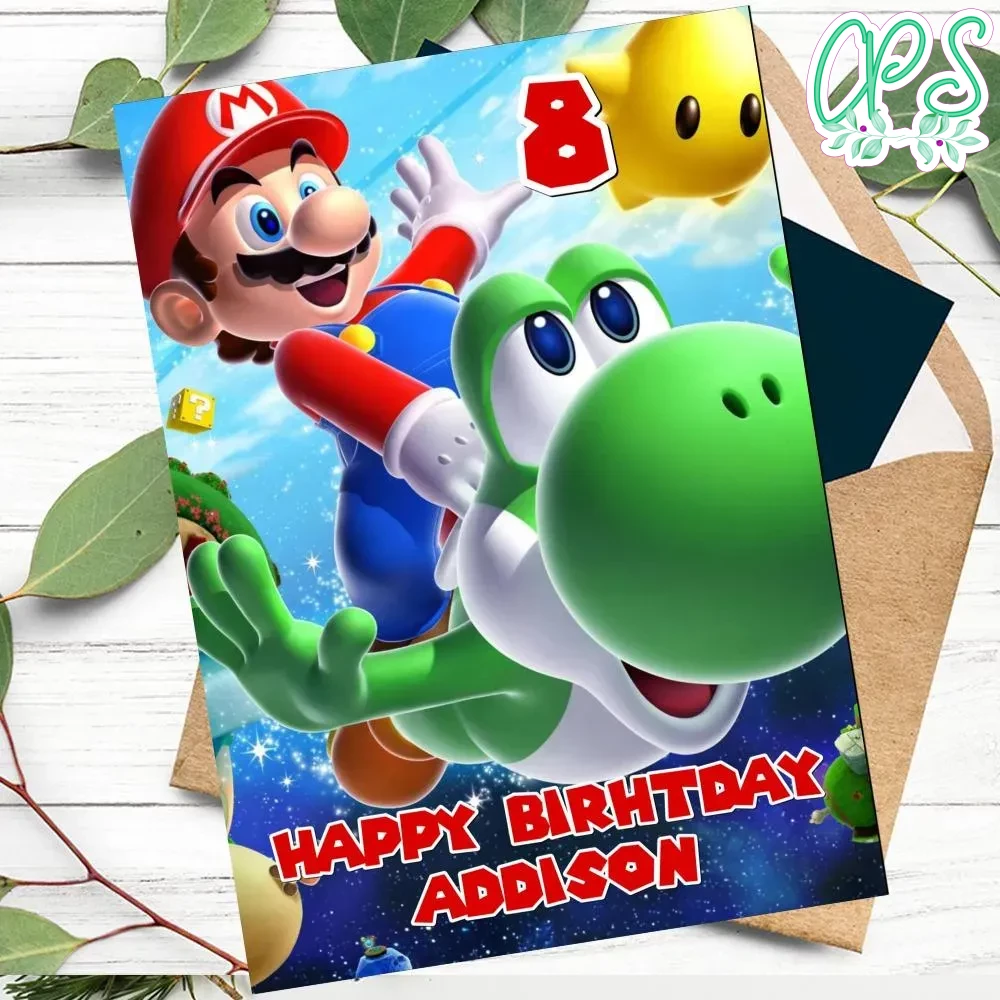 Super Mario Happy Birthday Card | Partyinvitedesign