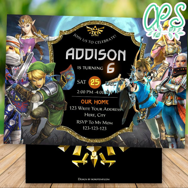 Editable The legend of zelda Birthday Invitation Instant Download ...