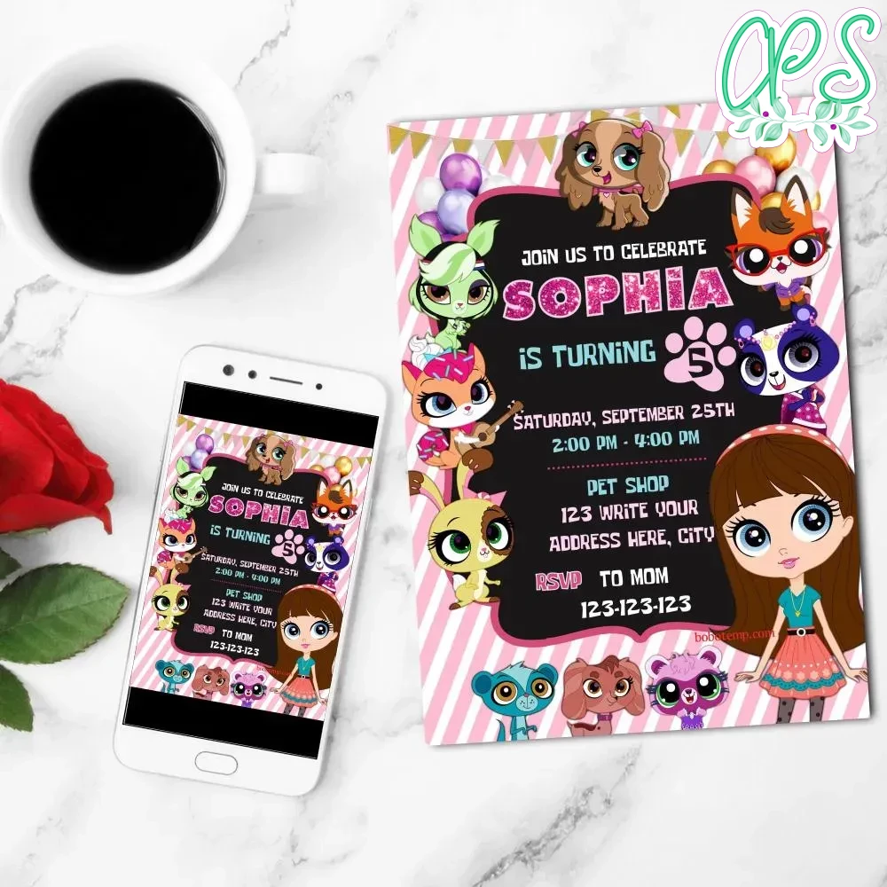 Little Pet Shop Birthday Invitation Customizable Template DIY ...