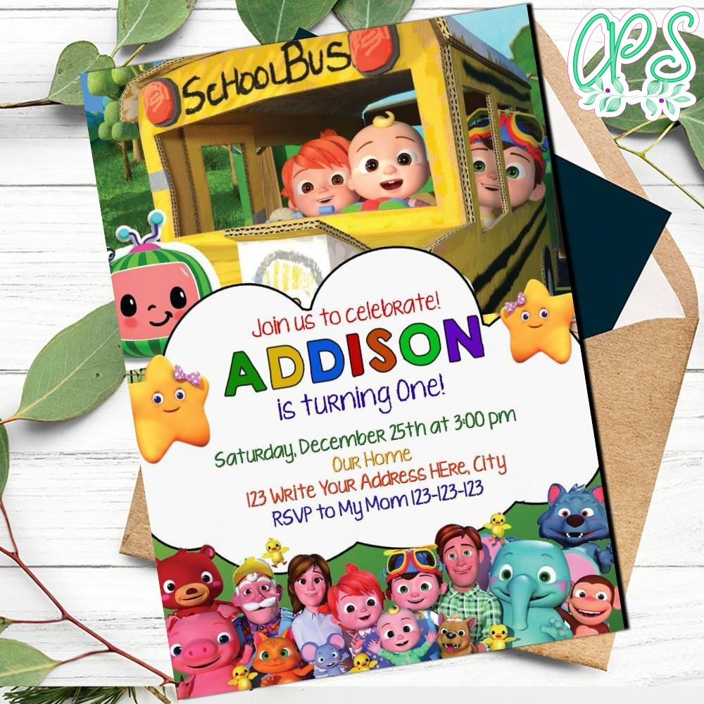 Coco melon Invitation Customizable Template Instant Download ...