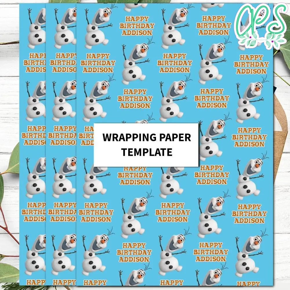 Olaf Frozen Wrapping Paper Printable Template Instant Download ...
