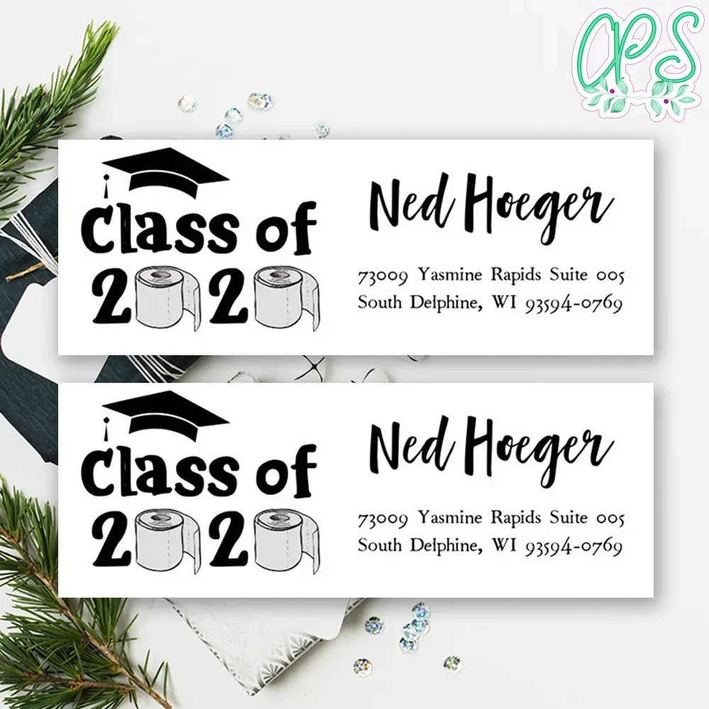 Class of 2020 Toilet Paper Graduation Cap Return Address Labels ...