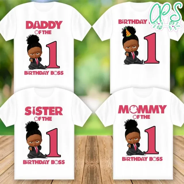 Girl Black Boss Baby Family Matching Birthday Shirt PNG File DIY CustomPartyShirts
