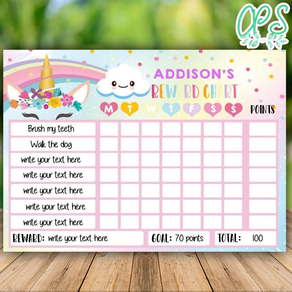 Printable Kids Unicorn Routine Chart Instant Download | CustomPartyShirts