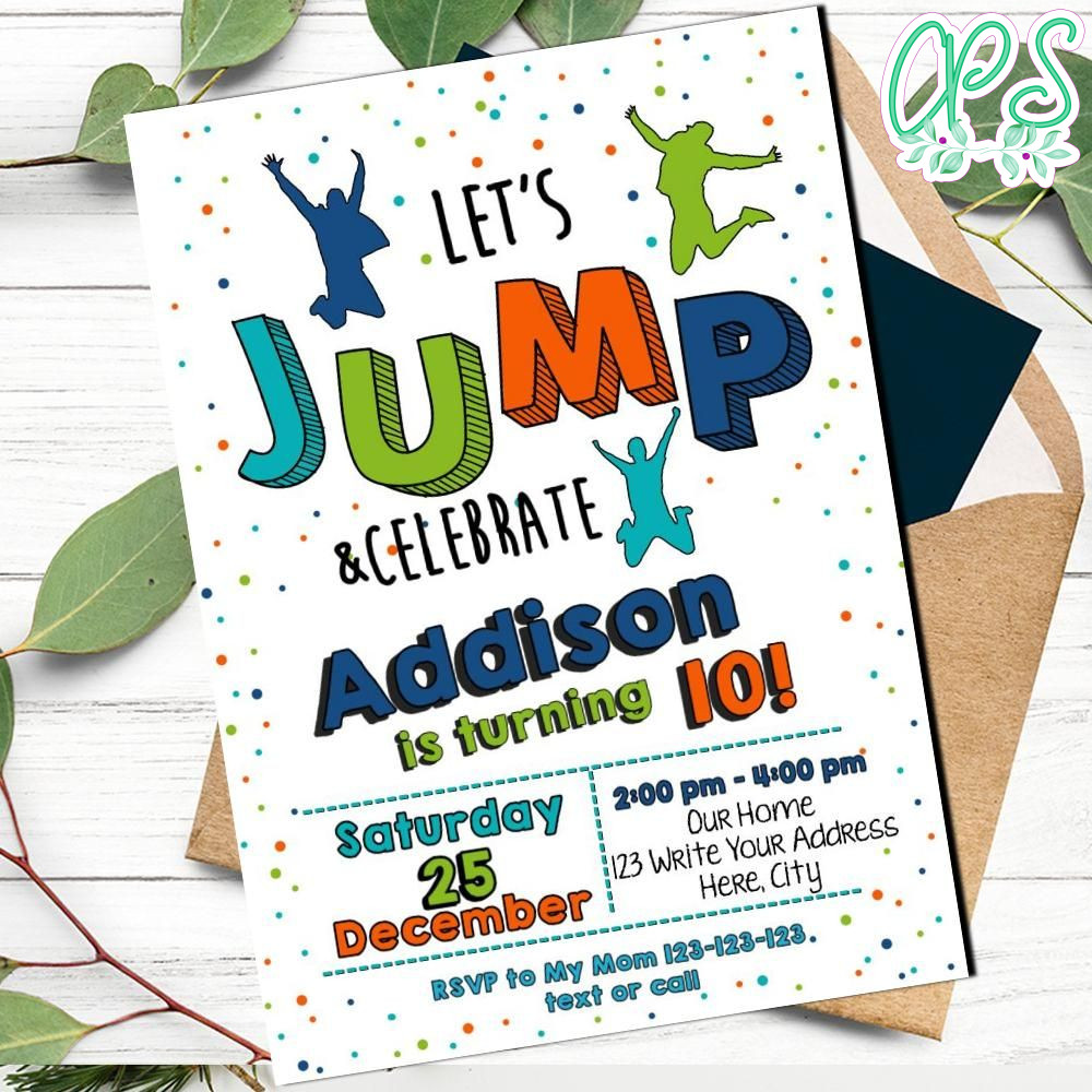 Sky Zone Invitation Customizable Template Instant Download ...