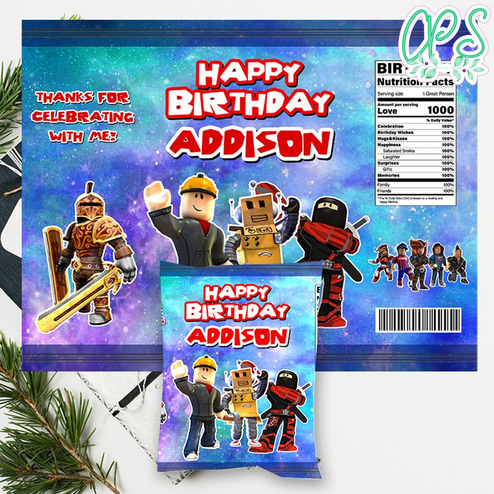Roblox Chip Bag Digital File Printable Instant Download | CustomPartyShirts