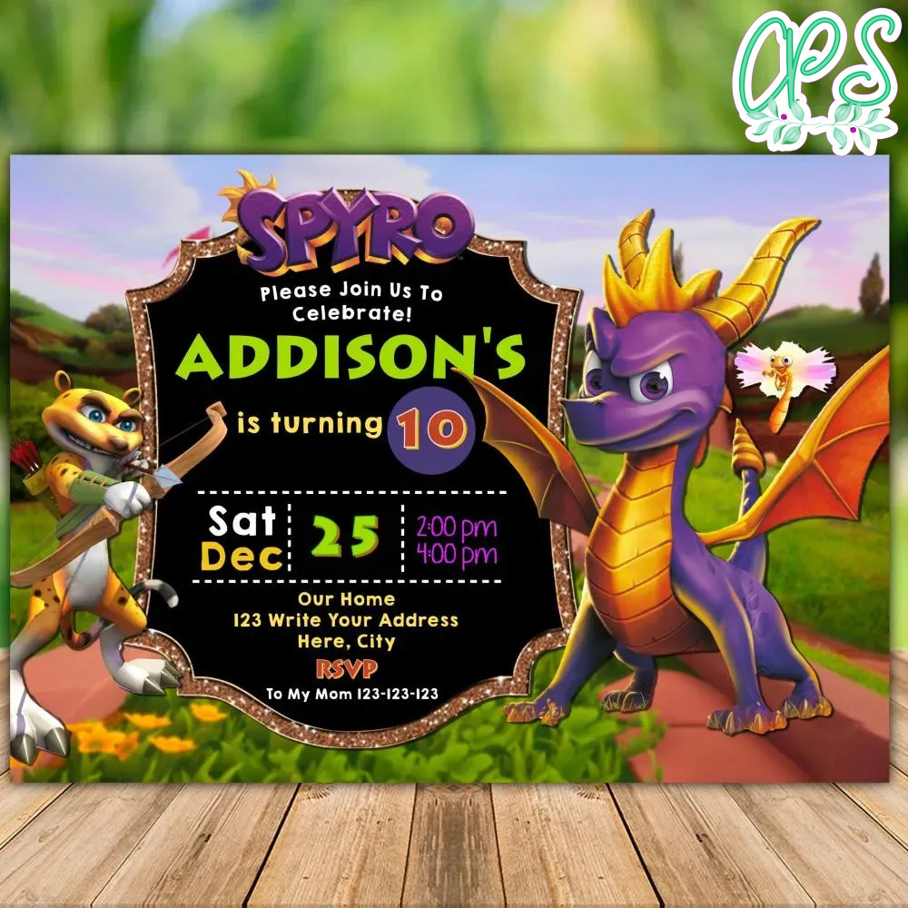 Printable Spyro the Dragon Birthday Flyer Instant Download ...