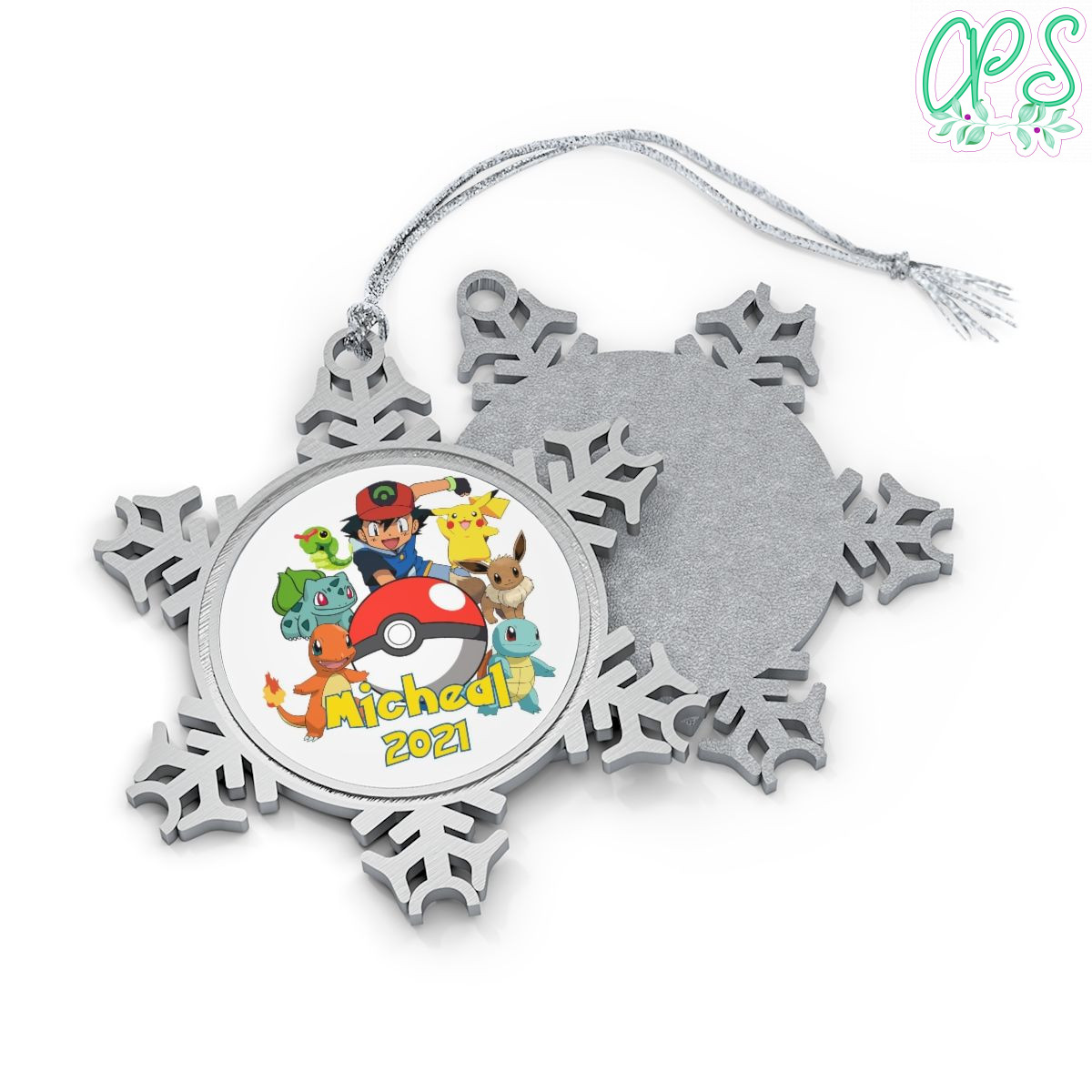 Pokemon Pewter Snowflake Ornament Gift CustomPartyShirts Studio