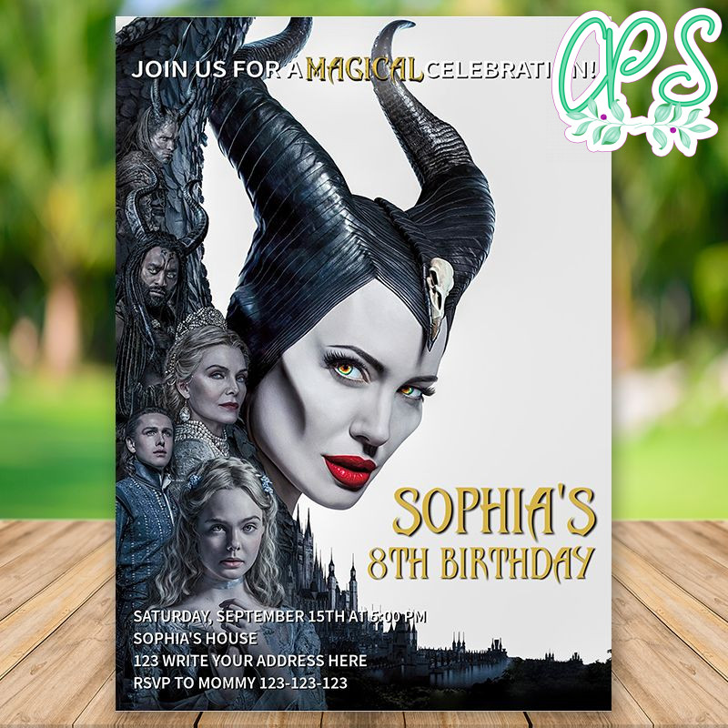 Editable Maleficent Mistress of Evil Party Invitations DIY ...