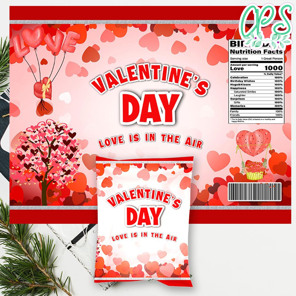 Valentine's Day Chip bag Labels Digital File Printable | CustomPartyShirts