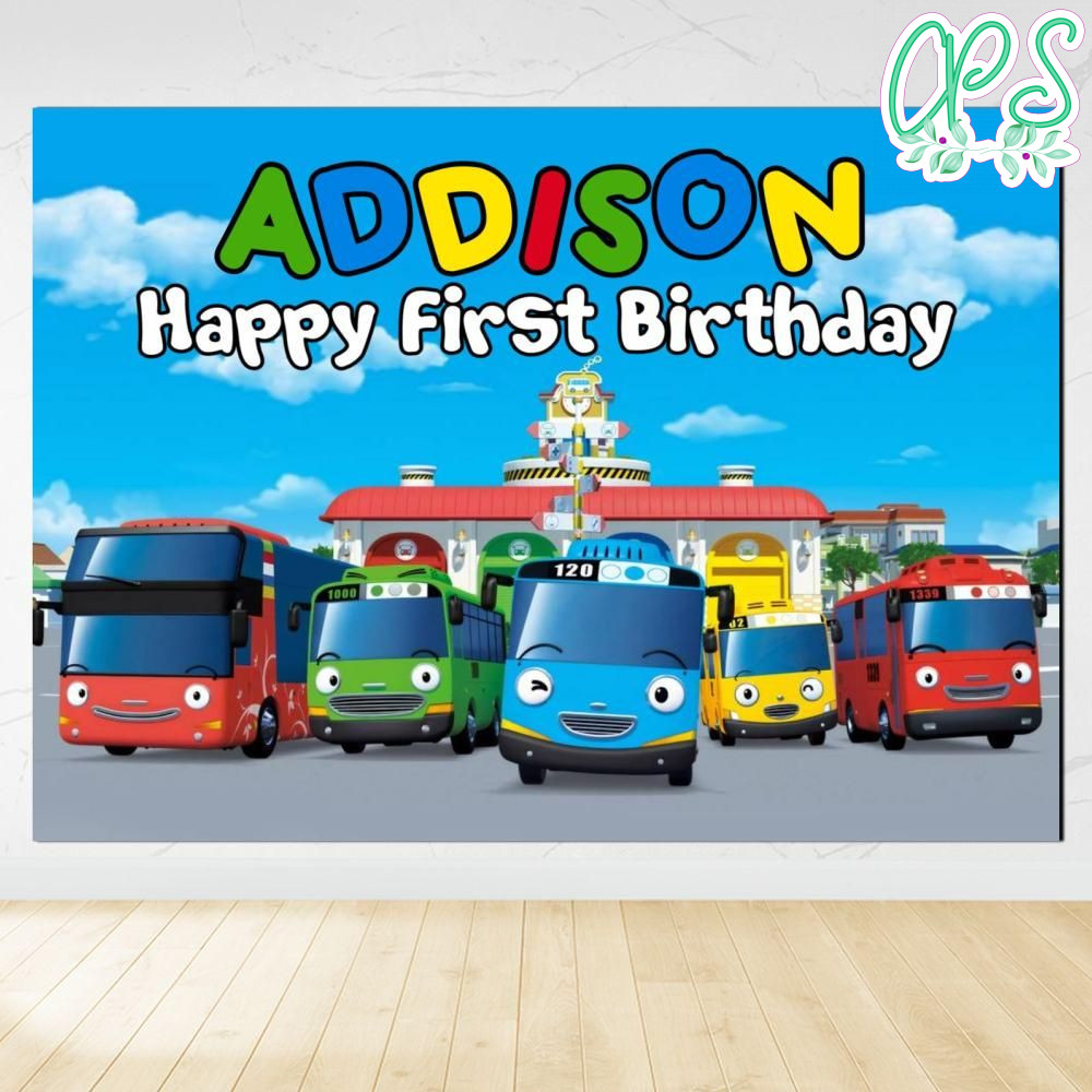 Printable Tayo the little bus Backdrop Digital File DIY | CustomPartyShirts