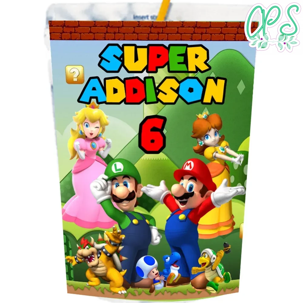 Super Mario Capri Sun Labels Digital File Printable | CustomPartyShirts