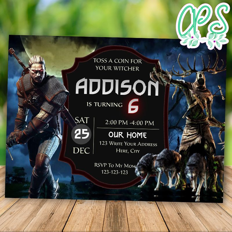 Editable The Witcher 3 Hild Hunt Birthday Invitation DIY ...