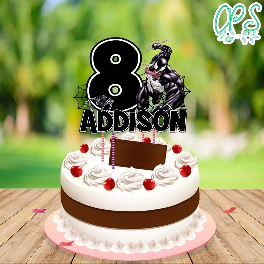 Venom Birthday Cake Topper Template Printable DIY | CustomPartyShirts