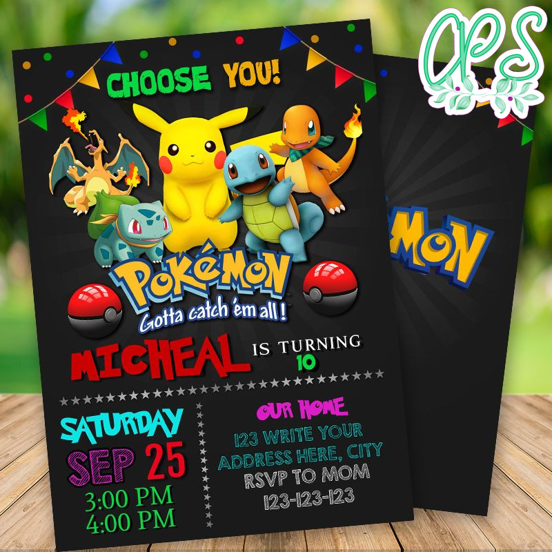 Editable Pokeball Lineup Invitation Digital File | CustomPartyShirts