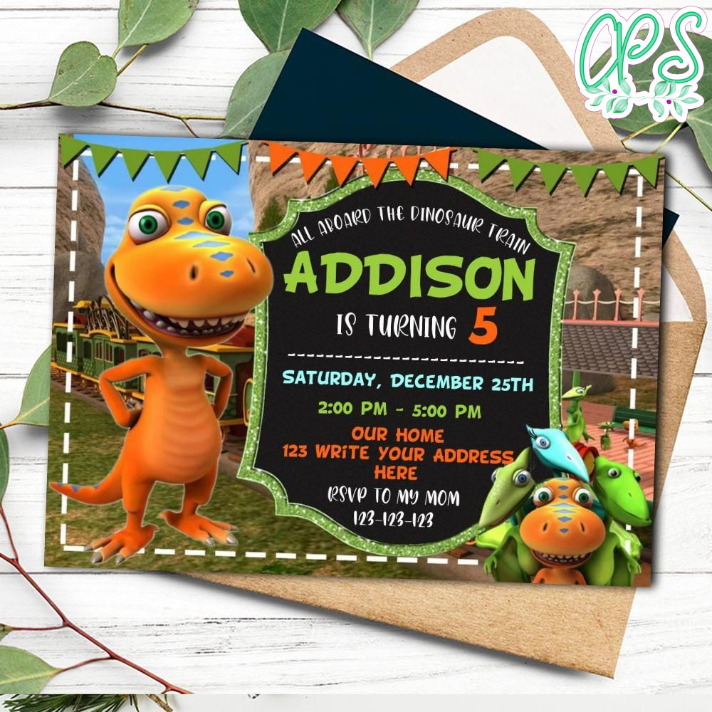 Dinosaur Train Invitation Template to Print at Home | CustomPartyShirts