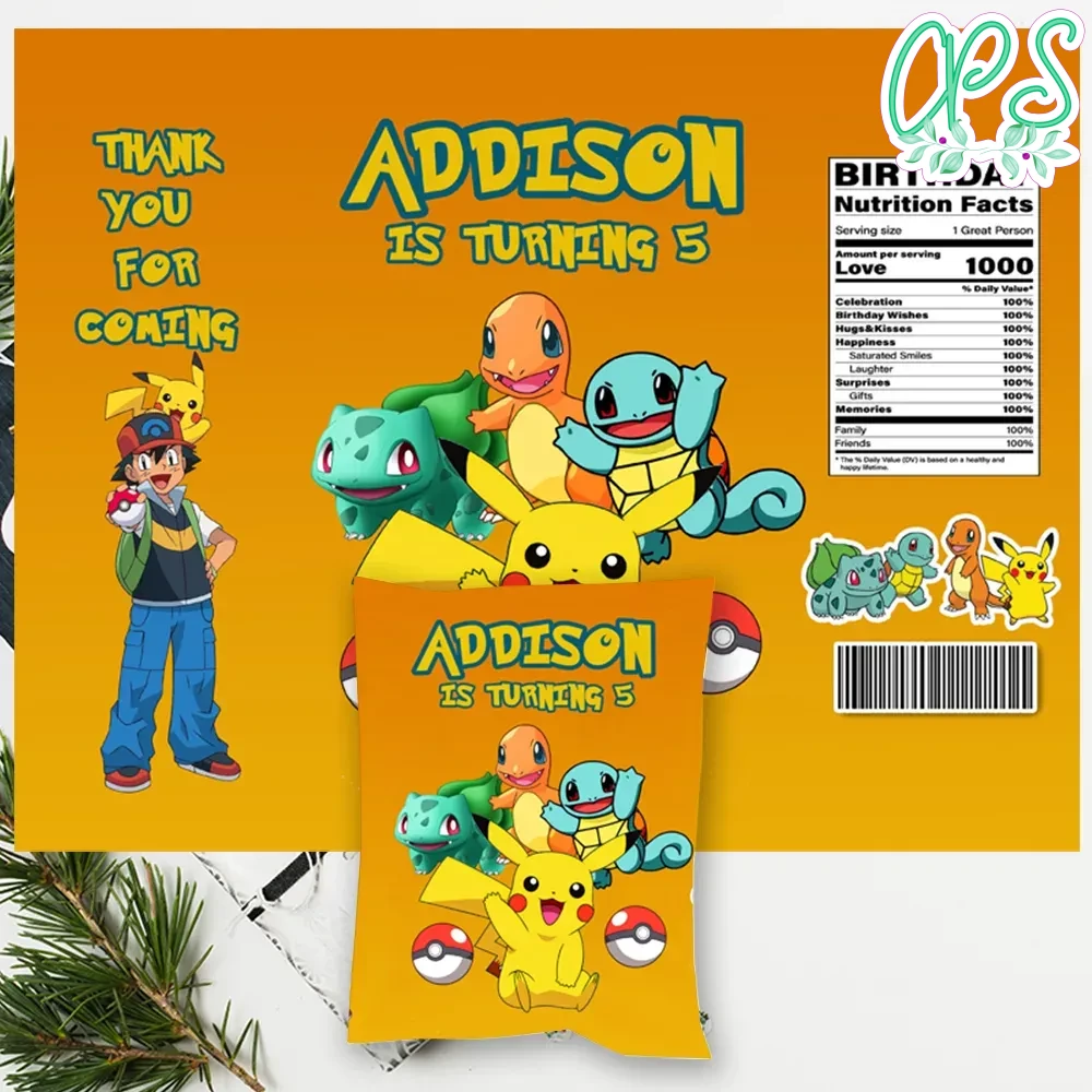 Pokemon Go Chip Bag Digital File Printable DIY | CustomPartyShirts
