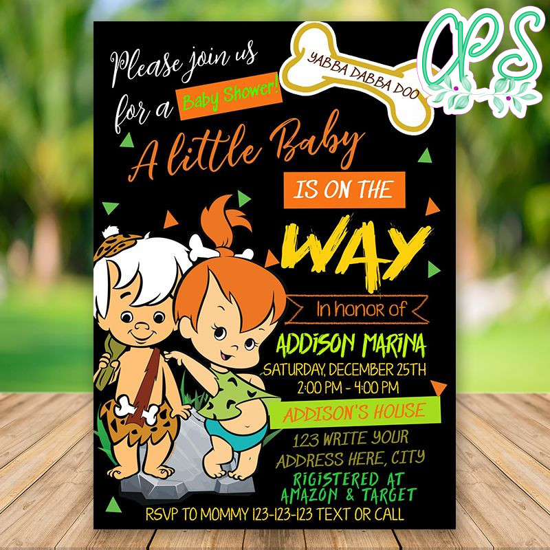 Editable Pebbles Baby Shower Invitation Instant Download ...